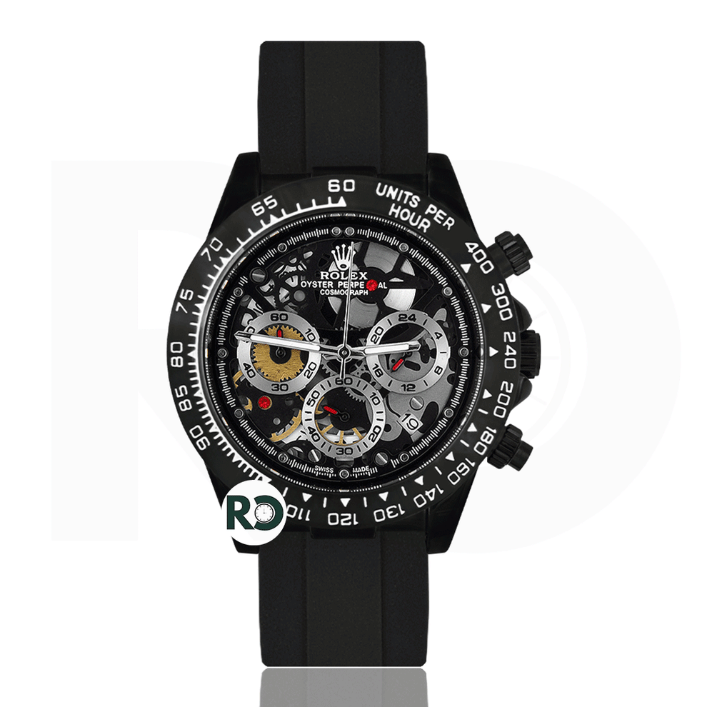 RLX Skeleton Black - Rubber Strap – Royal Chrono Store